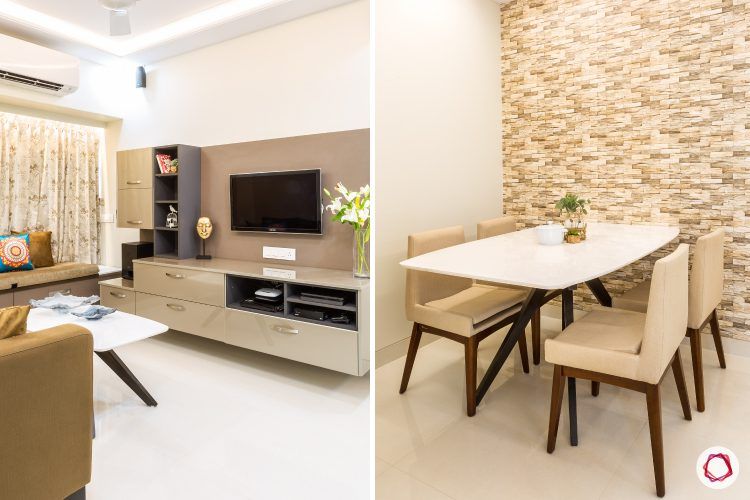 Compact Interior Design For Furnished 2 BHK Home