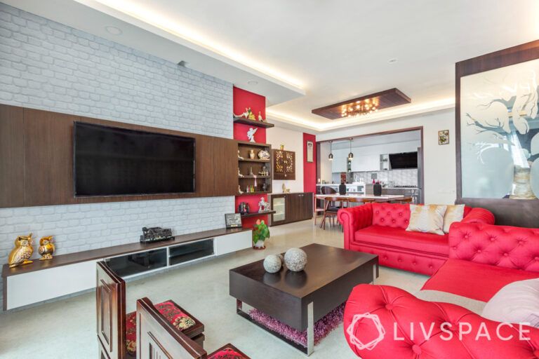 3 BHK Flat Interior Design | Classy & Bold Finishes | LivspaceHome