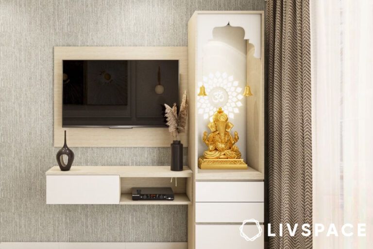 14 Ways to Design Multi-Purpose TV Units With Mandir