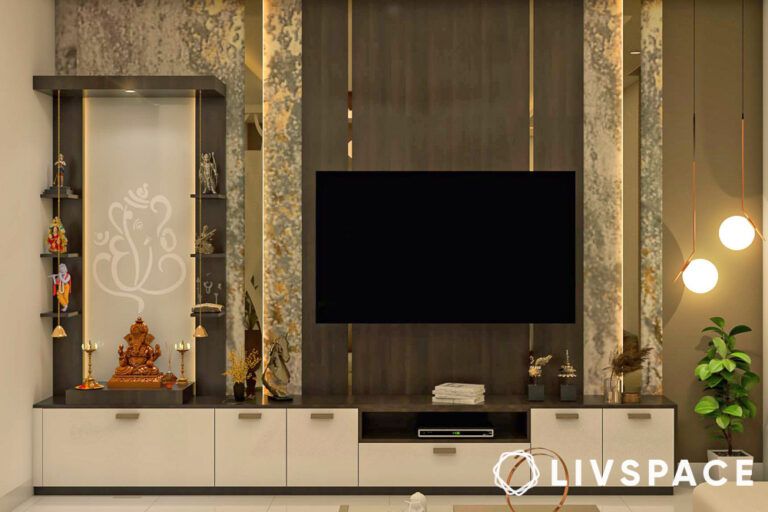 14 Ways to Design Multi-Purpose TV Units With Mandir