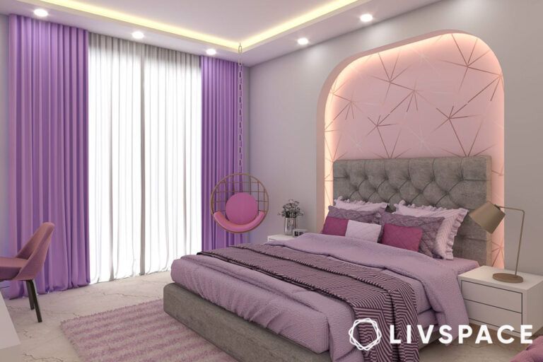 Purple Two-Colour Combination for Bedroom Walls To Colour Your Space