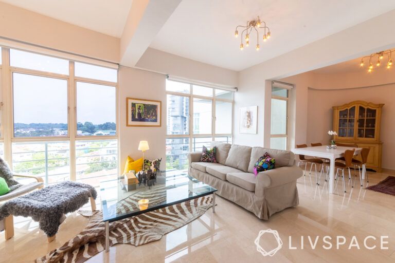 2-Bedroom Condo Design with Neutral Colours and an Open Layout