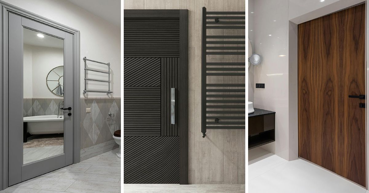 Restroom Interior Design Doors Door To The Modern Bathroom Stock Image